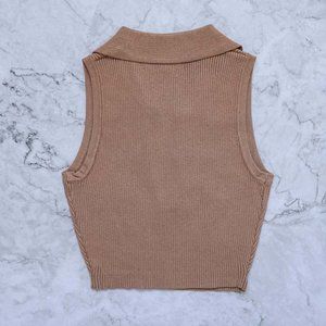 Lychee | Tops | 872 Lychee Choux Ribbed Polo Crop Top Xl Check Sizing ...